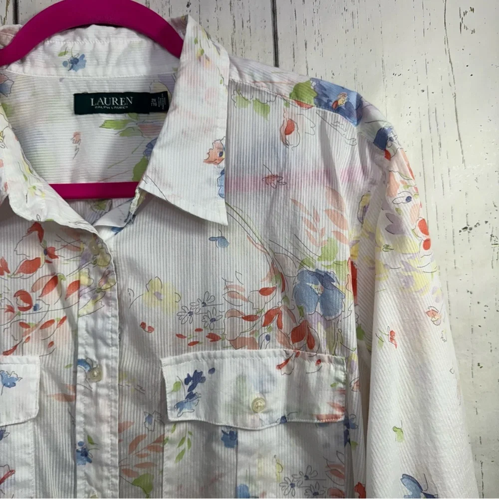 Lauren Ralph Lauren | Tops | Lauren Ralph Lauren Floral Button Down ...